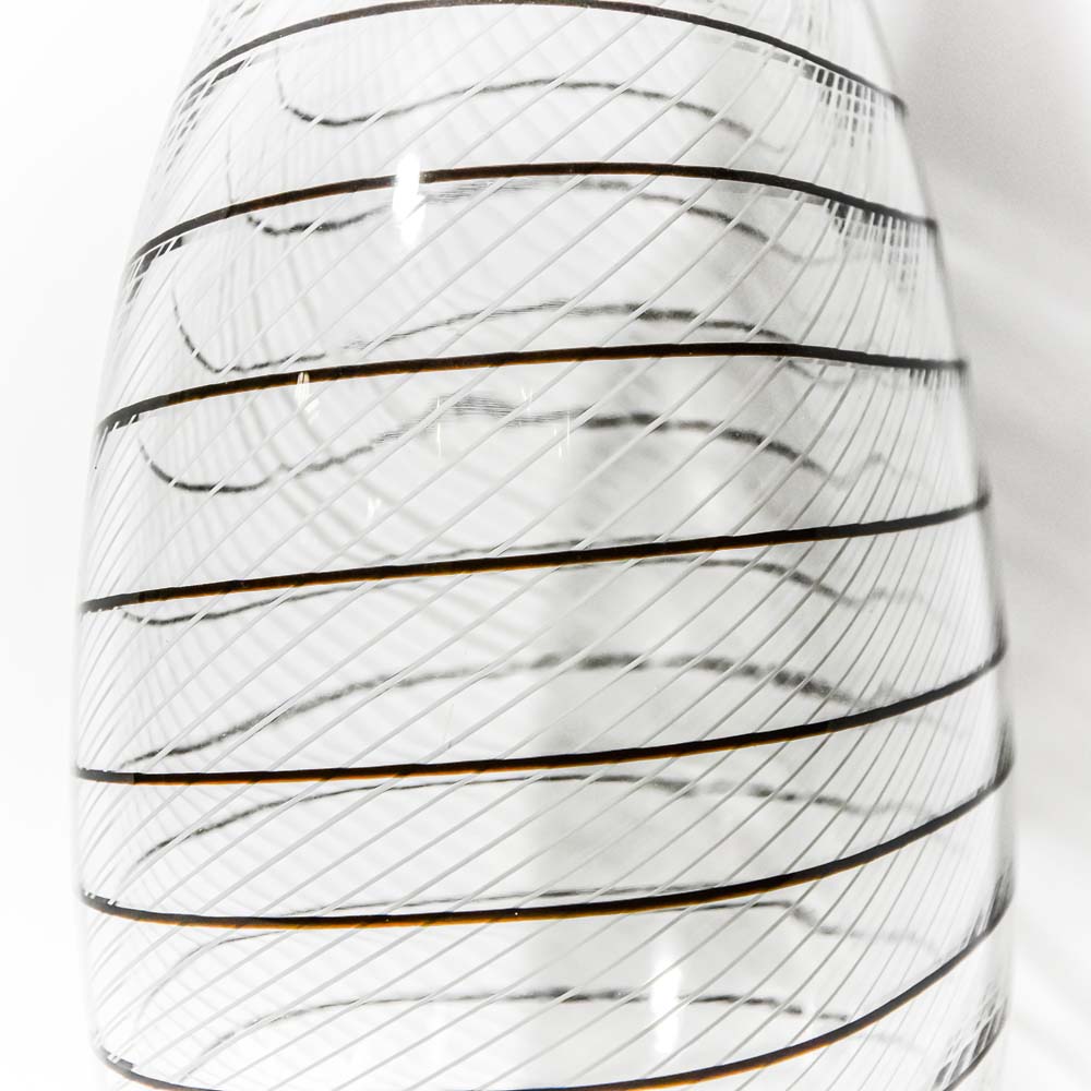 Hand blown clear with black filigrana glass vase by Alberto Dona | The ...