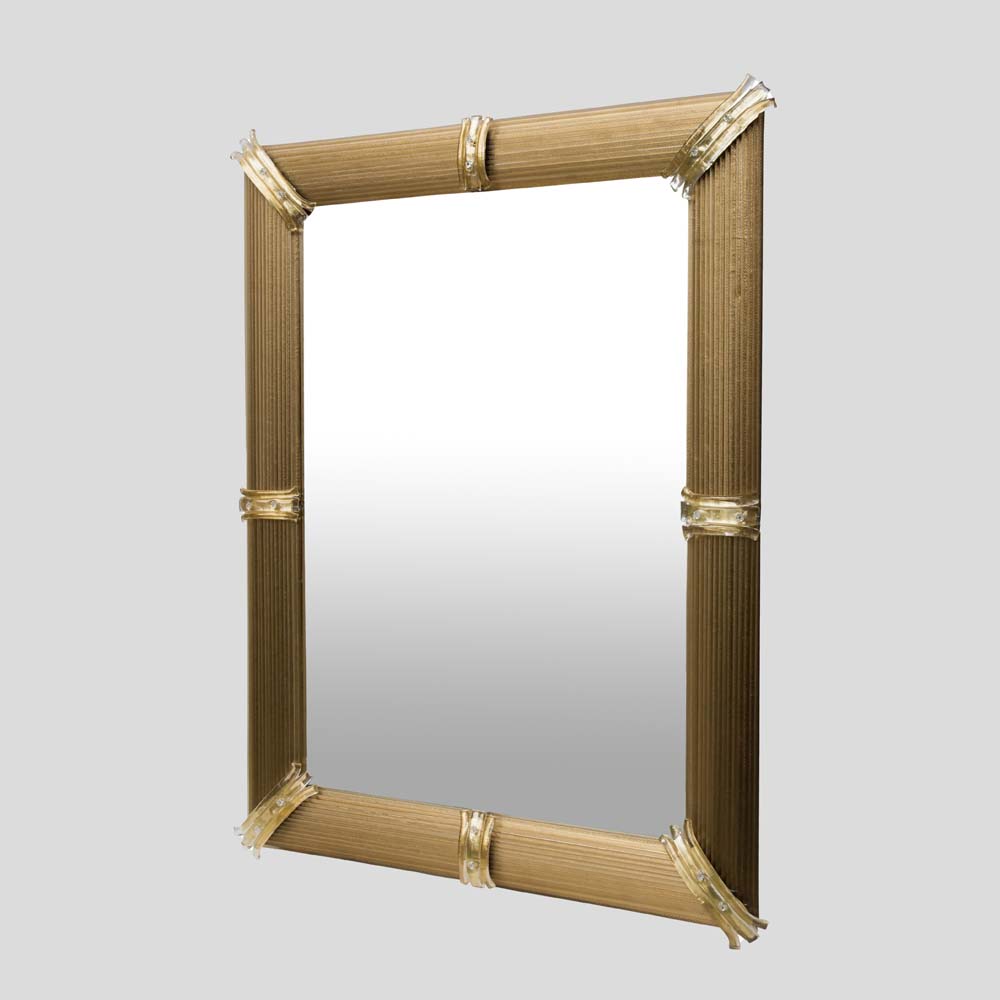 Murano glass Gold Venetian Rigatello Mirror | The FM Gallery